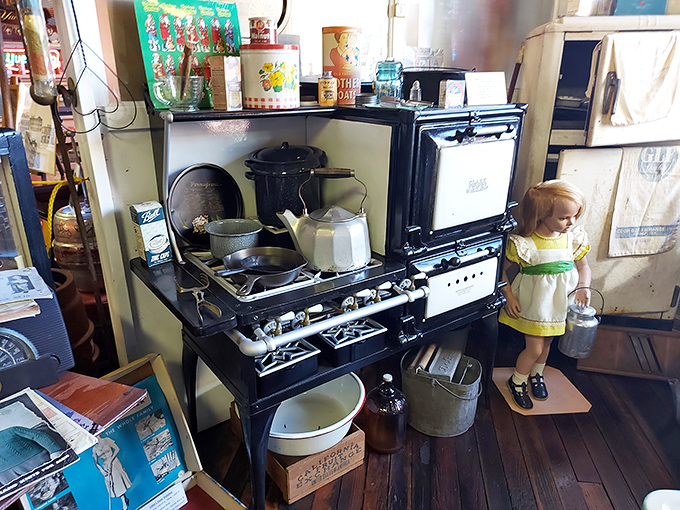 Even the kitchen appliances here tell stories of bygone eras when durability was built to last.