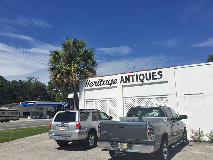 From this angle, you'd never guess the wonderland waiting inside. It's like finding a portal to the past beside a gas station.