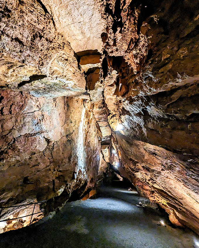 Nature's own cathedral hallway, where the ceiling was raised one mineral deposit at a time. The ultimate slow-motion renovation project.