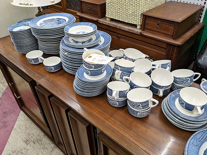 A complete set of blue and white dishware that would make your mother-in-law nod approvingly. Finally, enough plates to host Thanksgiving without using paper.