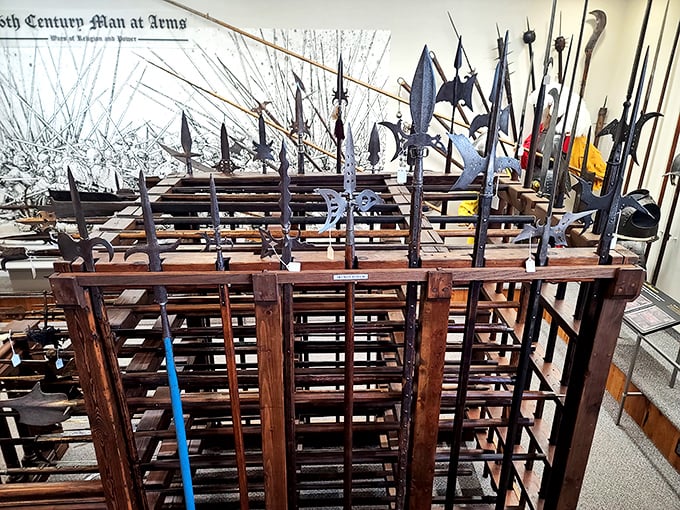 Pointy things galore! This collection of polearms proves medieval warriors had an impressive array of options for keeping enemies at a distance.