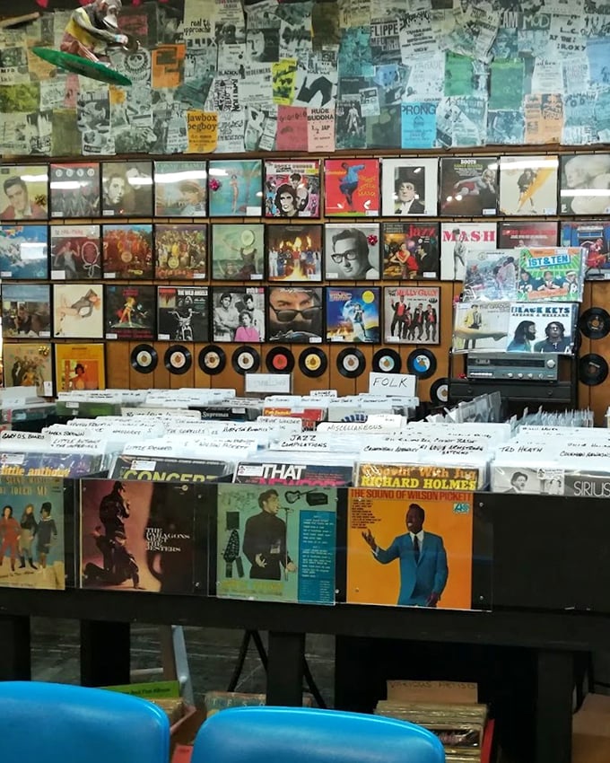 Album heaven for vinyl junkies. That wall could tell the soundtrack of several generations&mdash;from Sinatra to The Clash.