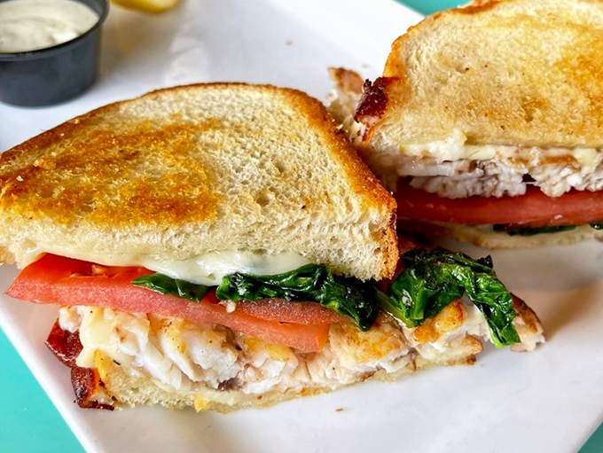 The fish sandwich that makes you question all other sandwiches you've ever committed to. A toasty, flaky revelation on bread.