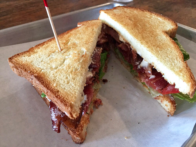 The sandwich that launched a thousand road trips. Perfectly toasted bread barely containing layers of savory goodness.