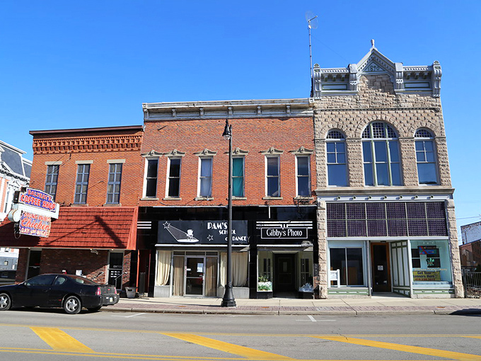 Main Street's architectural personality disorder &ndash; brick, stone, and history all competing for your attention while somehow creating a harmonious small-town symphony.