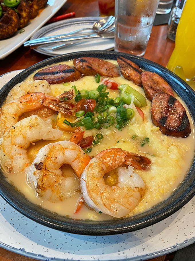 Shrimp and grits that would make a Southerner weep with joy&mdash;creamy, savory, and punctuated with perfectly cooked crustaceans.