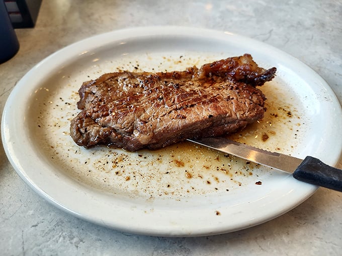 A steak that knows what it's supposed to be. No foam, no deconstruction, just honest protein cooked with respect and served without pretension.