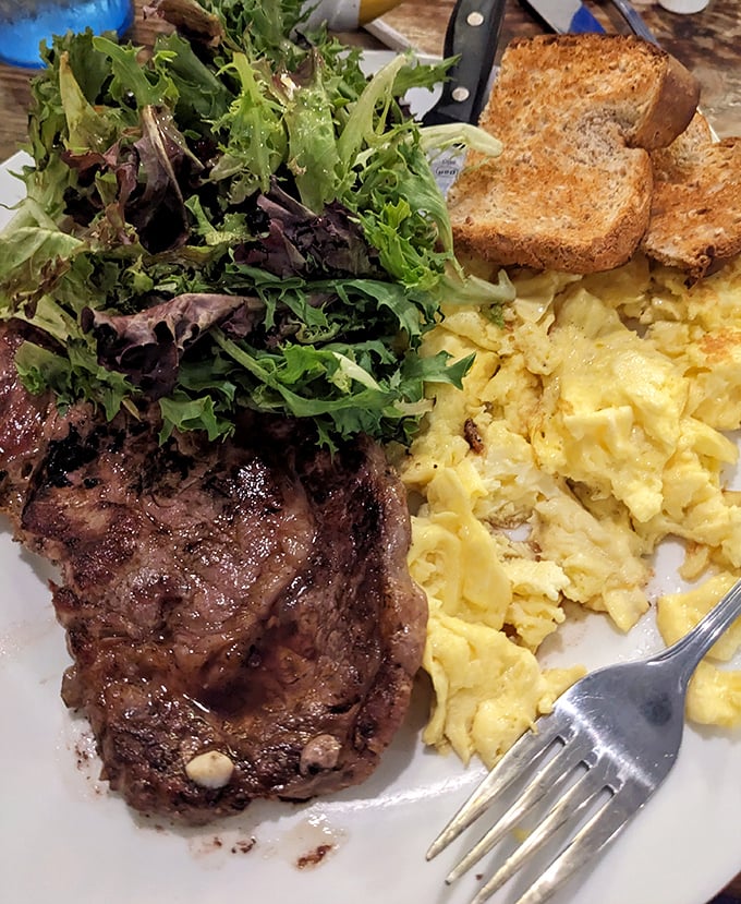 Steak and eggs elevated to an art form, proving that sometimes the classics need no improvement, just perfect execution.