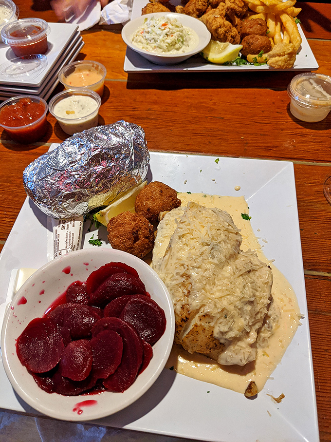 A plate that screams "Florida!" louder than a retiree who just found a great early bird special&mdash;perfectly prepared fish with colorful, fresh sides.