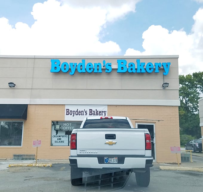 Boyden's bright blue sign stands out like a delicious landmark on Indy's southside.