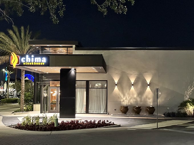 Chima's modern exterior hints at the contemporary take on Brazilian tradition waiting inside. Meat sweats never looked so sophisticated!