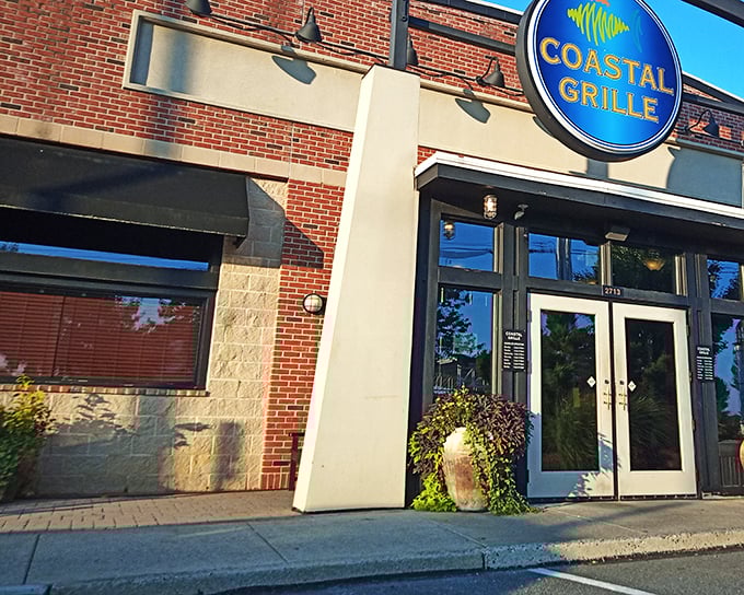Coastal Grille's elegant yet approachable entrance invites you in for seafood that balances sophistication with hometown comfort.