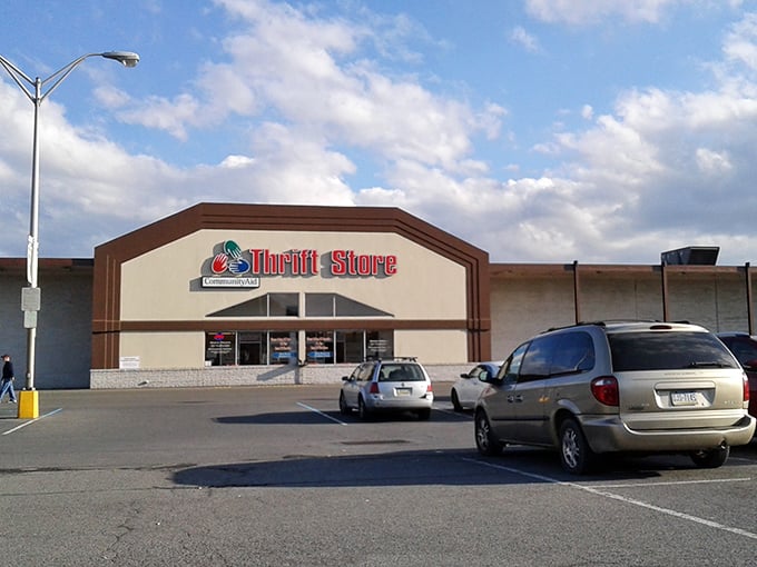 This no-frills exterior houses a wonderland of pre-loved items at the Community Thrift Center.