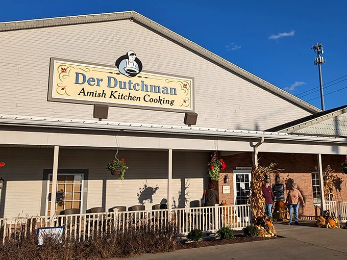 Der Dutchman's welcoming entrance, where the only thing more abundant than the food is the hospitality.