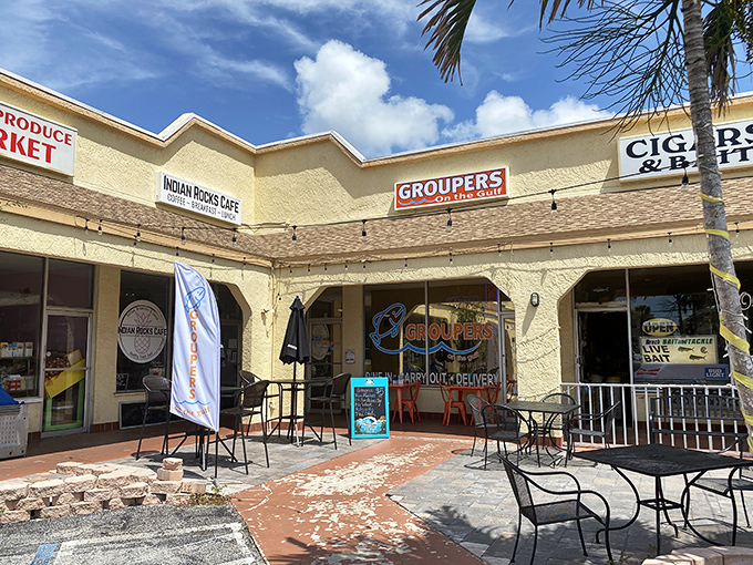 Strip mall on the outside, seafood paradise on the inside. "Groupers on the Gulf" cuts straight to the chase with zero pretension.