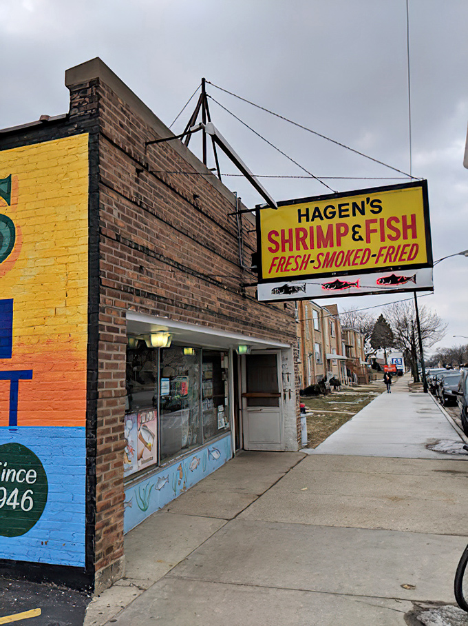 Hagen's colorful corner building is like finding a maritime rainbow in the middle of Chicago's urban landscape.