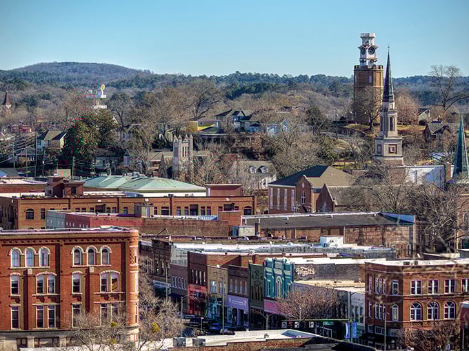 Rome's historic downtown stretches out under clear blue skies, each storefront more inviting than the last.