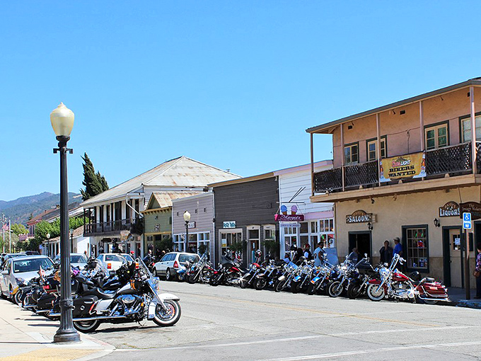 San Juan Bautista's historic storefronts look like they're waiting for a stagecoach to roll through any minute now.