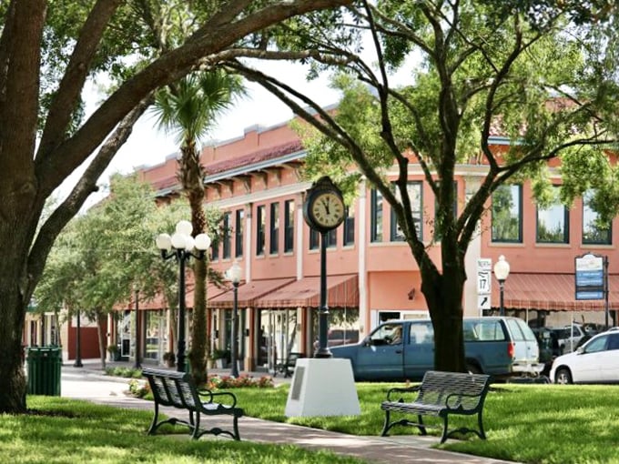 The heart of Sebring beats around a central park where benches invite you to sit and watch the world not hurry by.