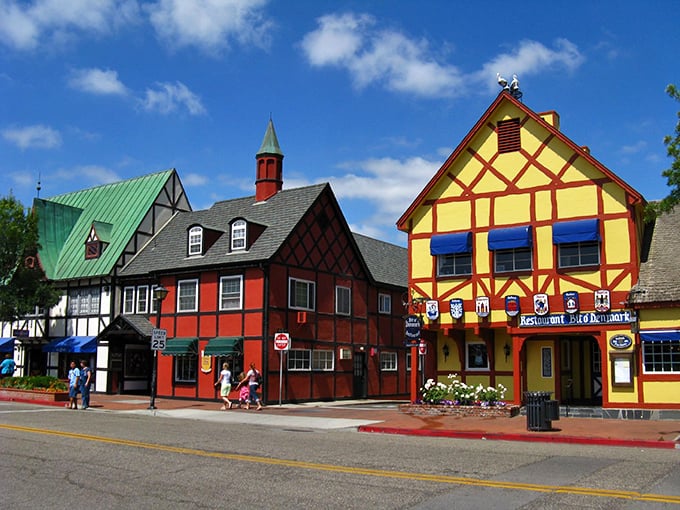 Solvang's colorful Danish-style buildings make you feel like you've stumbled into a European fairy tale.