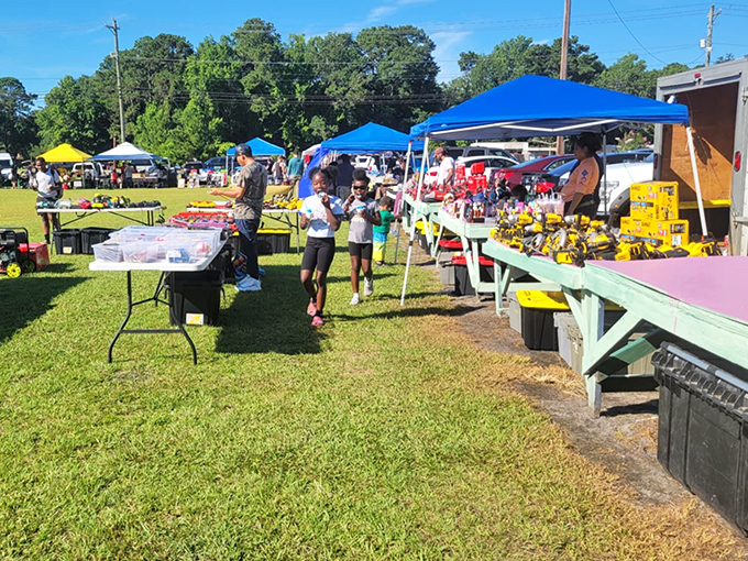 Under blue skies and between colorful tents, shoppers hunt for that perfect something they didn't know they needed.