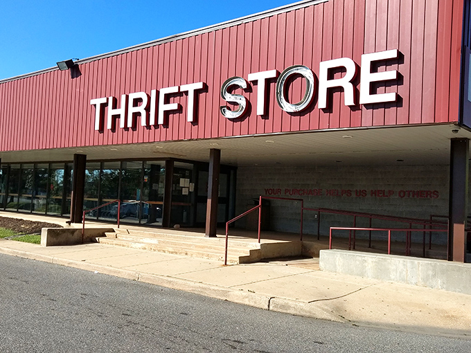 Modern glass and clean lines make this Salvation Army location feel more like a department store than a thrift shop.