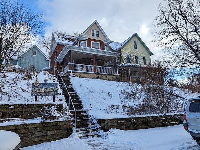 Trundle Manor in winter looks innocent enough... until you step inside and discover Pittsburgh's cabinet of curiosities.