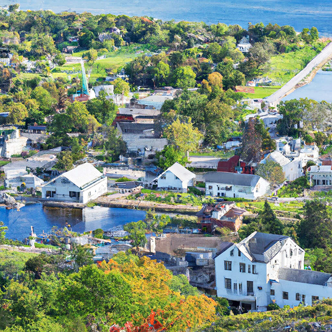 Washington Island's aerial view reveals a patchwork of forests, fields, and shorelines waiting to be explored.
