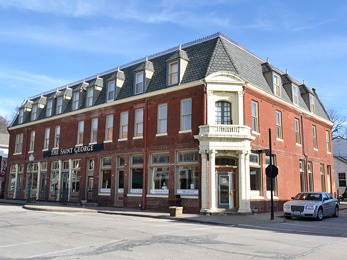 Weston's Main Street stretches toward distant hills, lined with antique shops and the promise of small-town adventures.