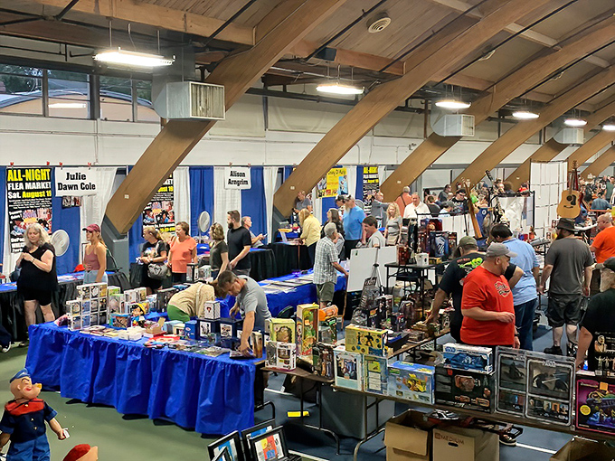 Night owls and early birds unite! Wheaton's unique All Night Flea Market creates a magical shopping experience under the stars.