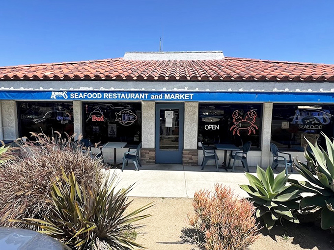 Sunshine illuminates Andria's Seafood's no-nonsense exterior. Inside this Ventura gem, ocean-fresh delights await those wise enough to look beyond fancy facades.
