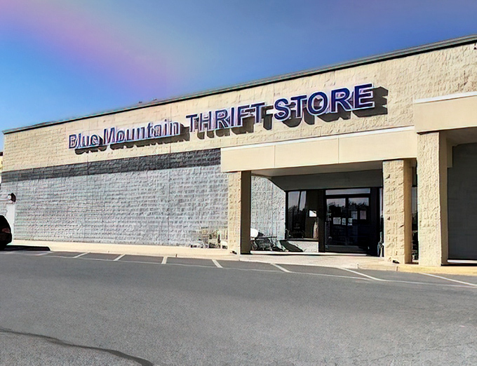 The two-tone exterior hints at the variety waiting inside this small-town treasure chest.