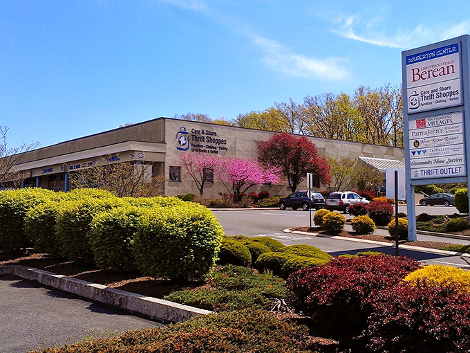 Spring blooms complement this community-focused thrift campus where every purchase plants seeds of goodwill throughout Souderton.