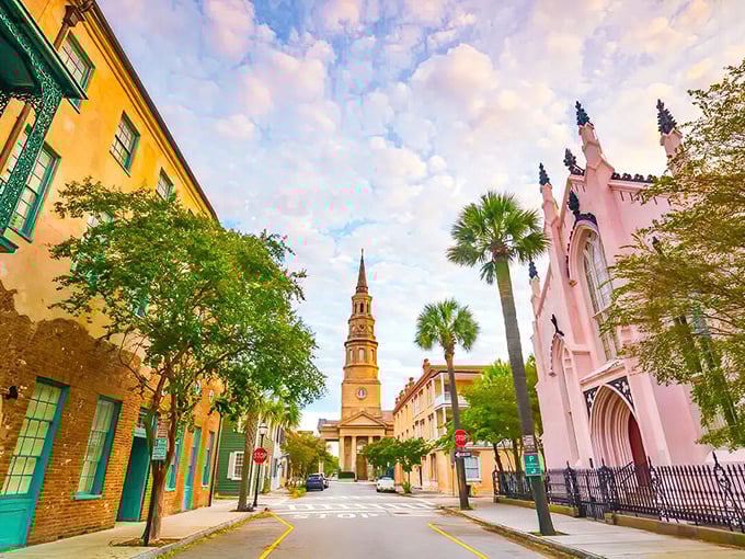 Pastel perfection! These colorful historic buildings make you wonder if the city hired a professional Instagram filter.
