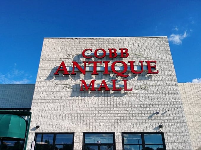 The clean lines of Cobb Antique Mall hide a wonderland of vintage treasures. Don't judge this book by its contemporary cover!