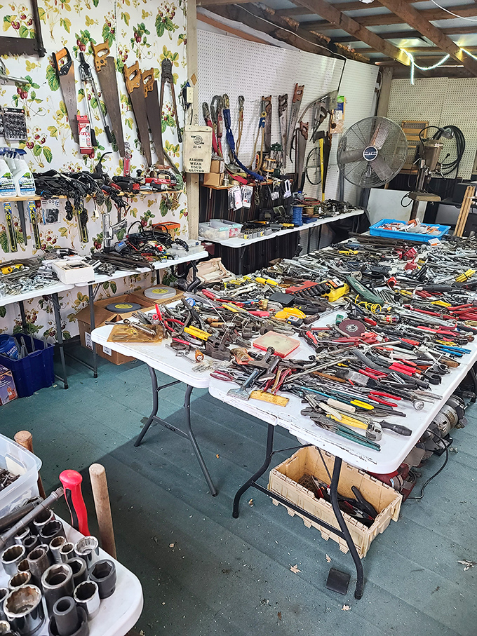 Tools galore at Crossville Flea Market - enough hammers, wrenches and gadgets to make Tim Allen weep with joy.