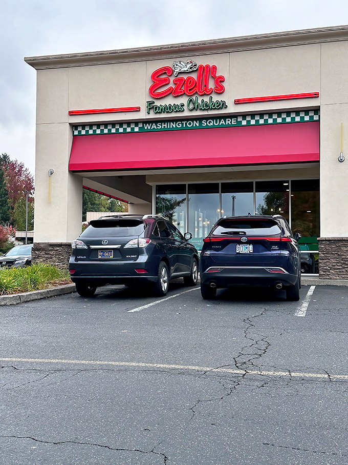 The checkered pattern beneath Ezell's sign hints at the finish line your taste buds are racing toward.