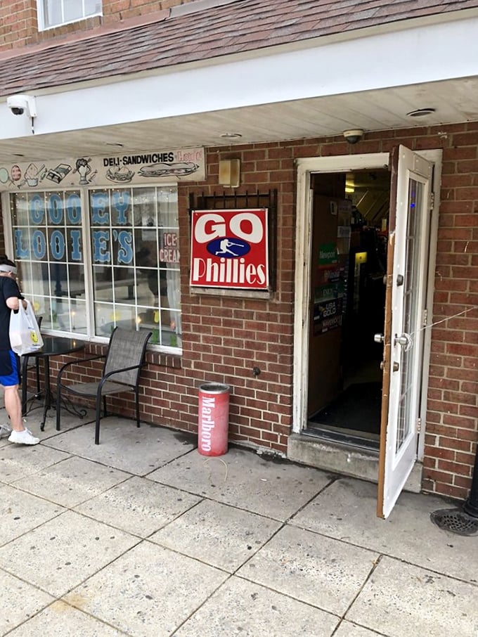 The open door at Gooey Looies invites you into a world where "gooey" isn't just in the name—it's a delicious promise.