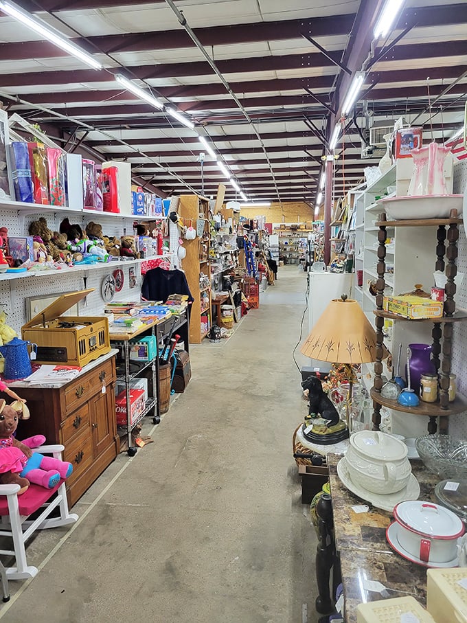 Endless aisles of possibilities stretch out like highways to nostalgic happiness. 