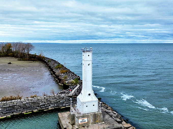 The long walk to Huron Harbor Lighthouse rewards you with endless blue horizons. Worth every step!