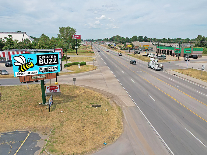 The bird&rsquo;s-eye view of Kennett&rsquo;s modest streets reflects the simple, budget-friendly lifestyle that makes this Bootheel town a dream for bargain hunters.