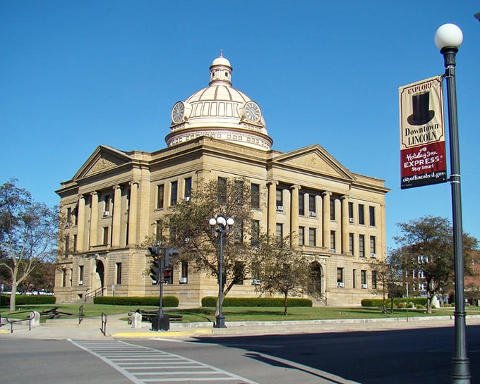 Lincoln's courthouse dominates the skyline with its impressive dome. When government buildings were designed to inspire awe, not yawns.