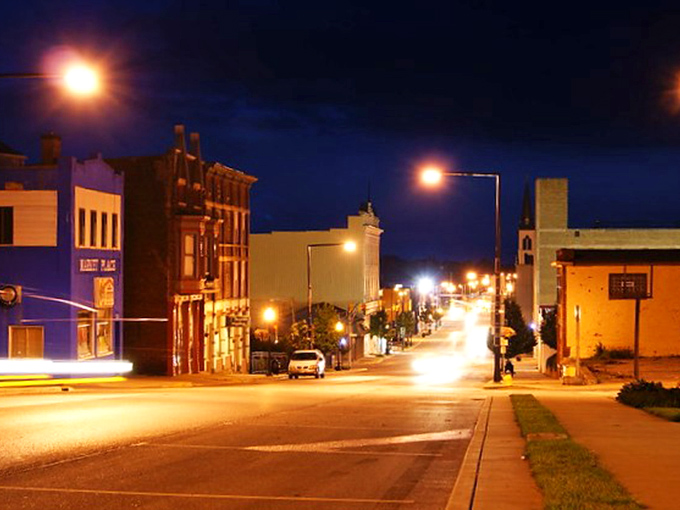 As evening sets in, this charming Logansport street offers a peaceful backdrop for affordable retirement living—where your funds go far and the atmosphere carries a quiet touch of elegance.