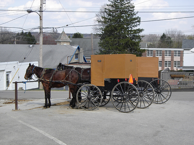 A tractor stands ready for tomorrow's harvest. In New Wilmington, fresh isn't a marketing term&mdash;it's just how things are.
