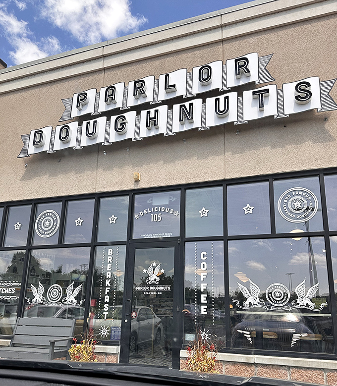 Clean lines and minimalist design. Behind that modern facade lies a world of flaky, layered donut perfection worth every calorie.
