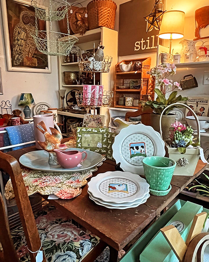 Reclamation Home Furnishings: Vintage finds displayed with creative flair show how yesterday's discards become tomorrow's decorating treasures and conversation pieces. 