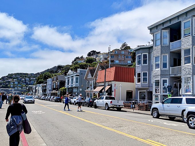 The waterfront promenade in Sausalito invites leisurely strolls with vistas so stunning they make amateur photographers look professional.