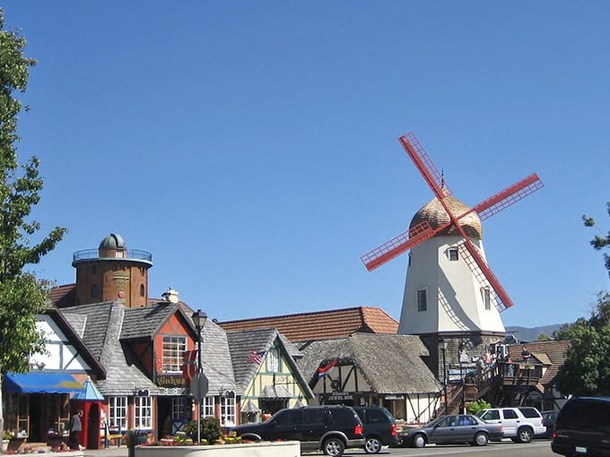 The iconic windmills of Solvang stand as cheerful sentinels welcoming visitors to this slice of Denmark in California.