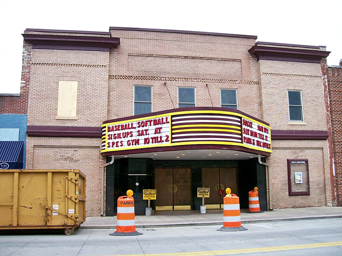 The Princess Theater in South Pittsburg still promises entertainment with vintage flair, even when surrounded by construction cones.