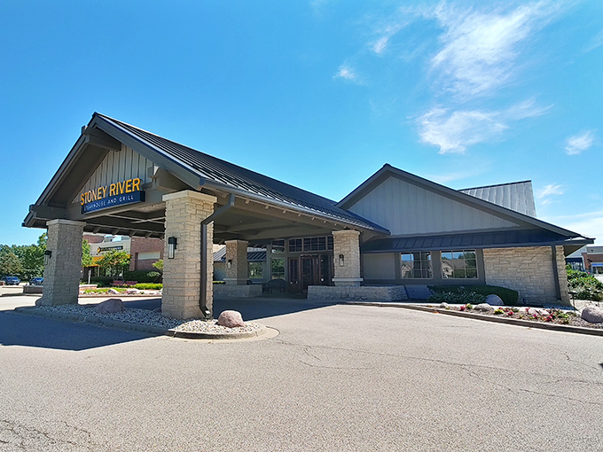 The grand entrance promises and delivers! This stone-clad meat paradise has "special occasion" written all over it.